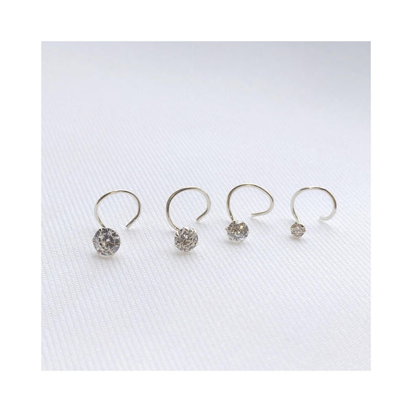 Single Diamond Silver Nose Pin Nose Stud Nose Ring RishiRich Jewels
